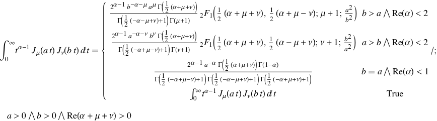 Product Of Different Order Bessel Function Integral Mathematics Stack